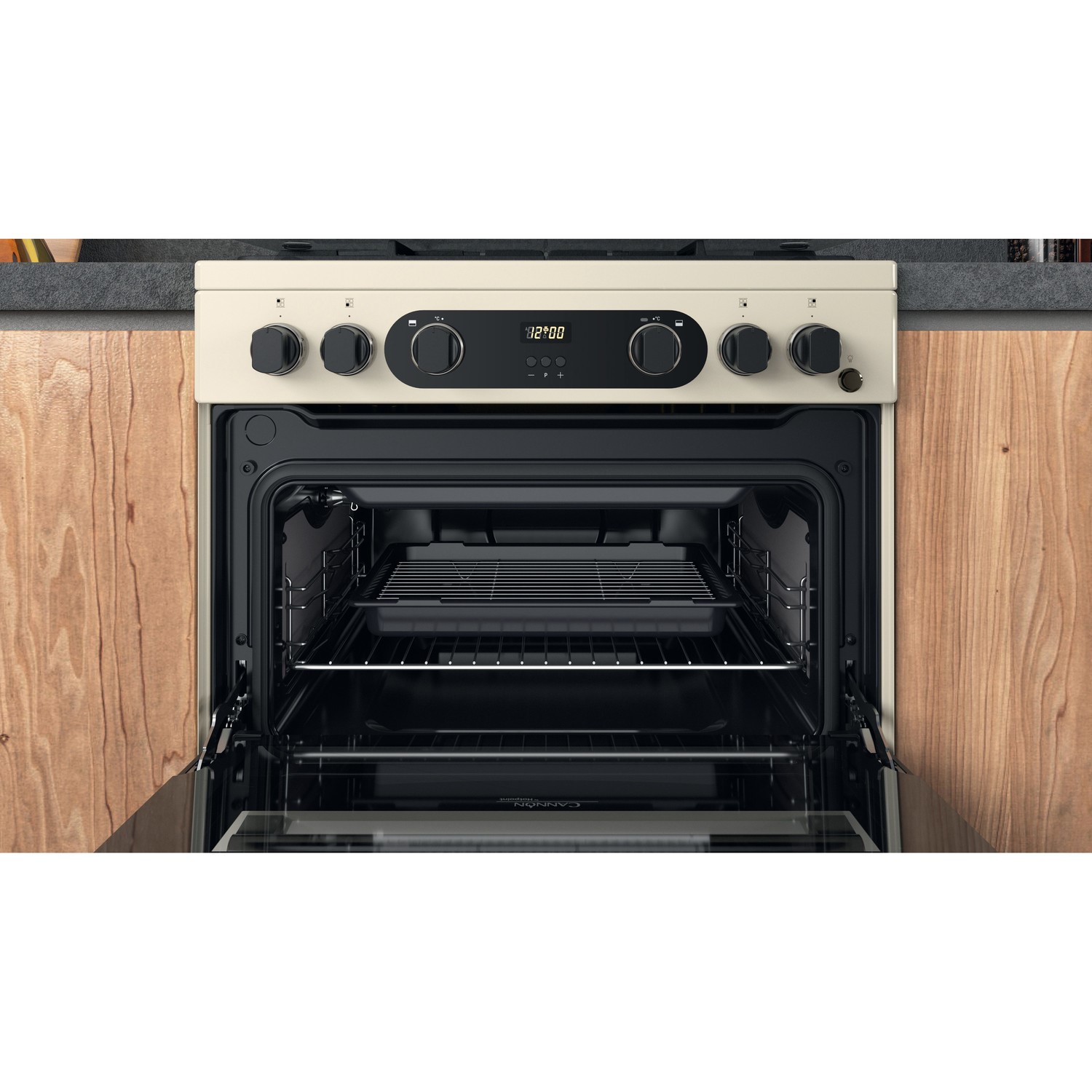 Hotpoint Cannon 60cm Double Oven Gas Cooker - Cream CD67G0C2CJ ...