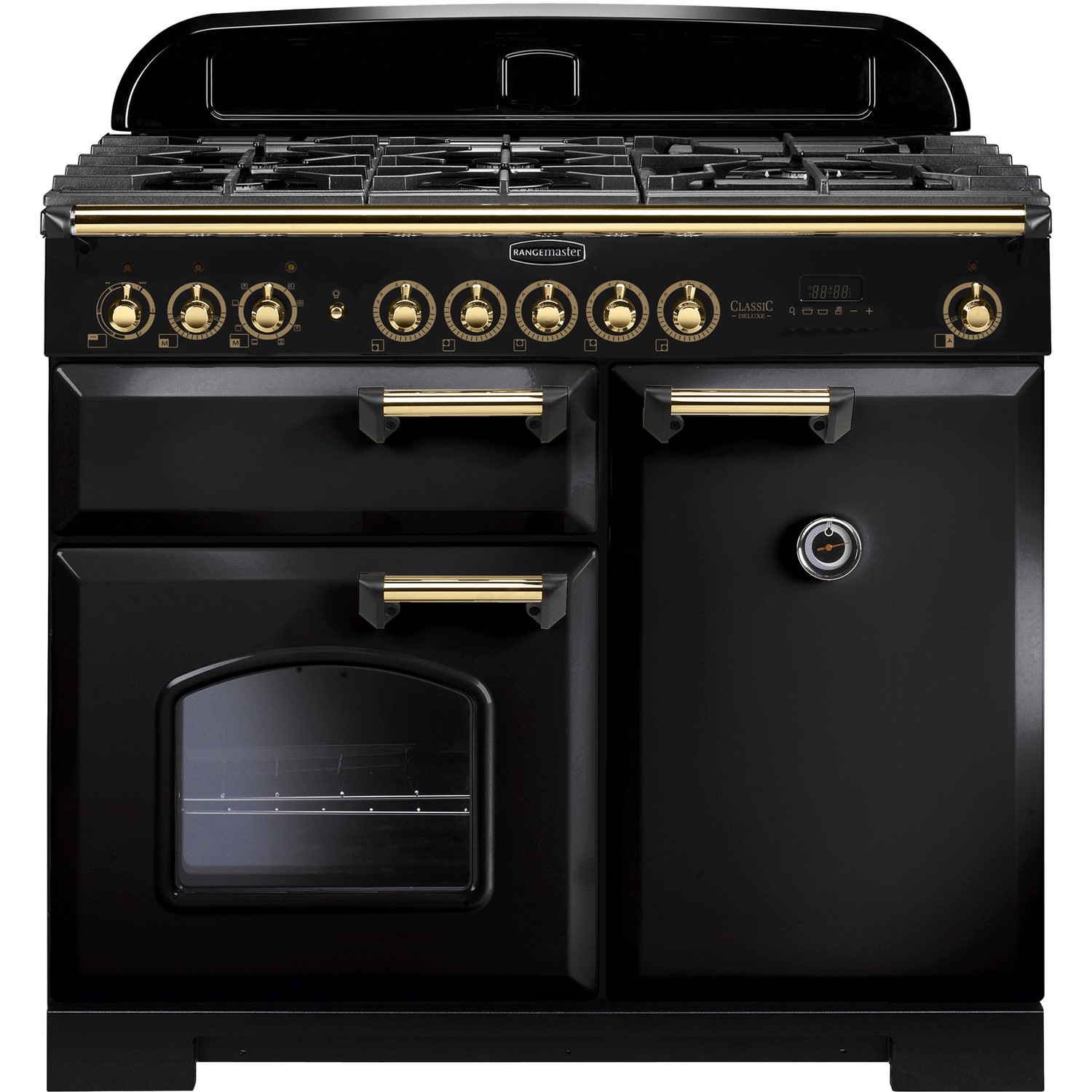 Rangemaster CDL100DFFBLB Classic Deluxe 100cm Dual Fuel Range Cooker ...