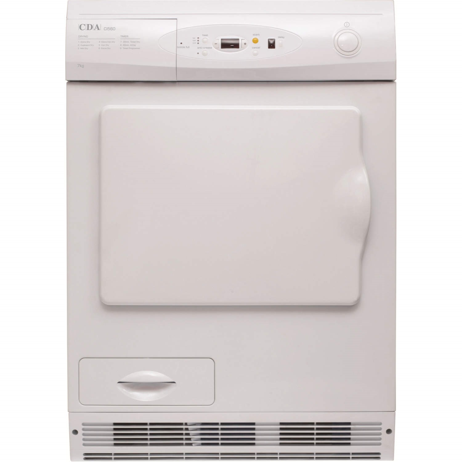 CDA CI560WH 7kg Freestanding Condenser Tumble Dryer - White ...