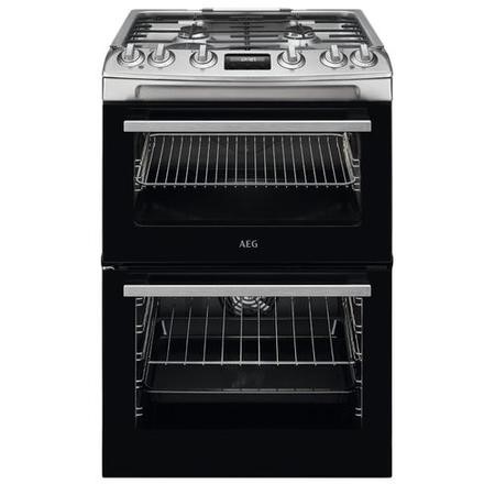 AEG 5000 Series 60cm Dual Fuel Cooker - Stainless Steel CKX6540ACM ...