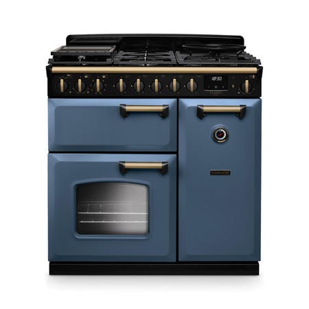 Rangemaster Classic Deluxe 90cm Dual Fuel Range Cooker - Stone Blue ...