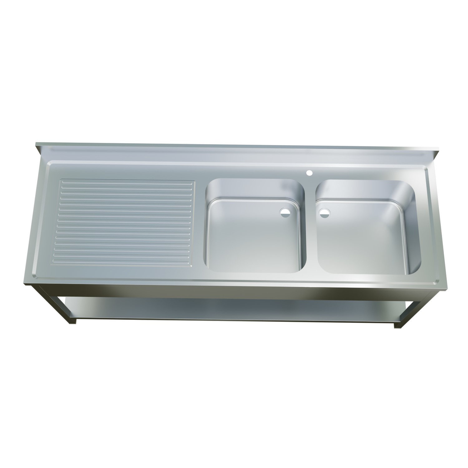 Culinox SK7-1802BR Heavy Duty Double Bowl Stainless Steel Sink, Left ...