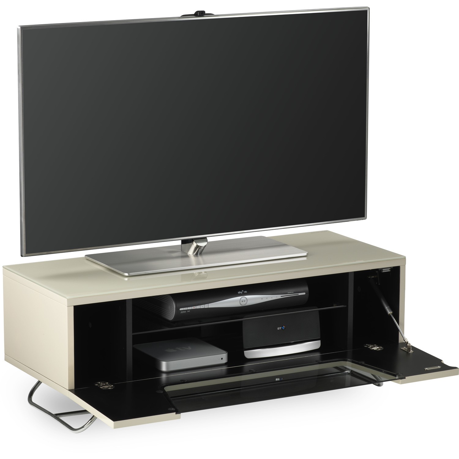 Alphason CRO2-1000CB-IVO Chromium 2 TV Stand for up to 50" TVs - Ivory | Appliances Direct