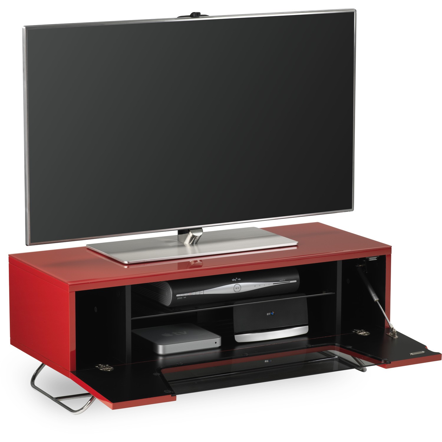 Alphason CRO2-1000CB-RED Chromium 2 TV Cabinet for up to 50" TVs - Red ...