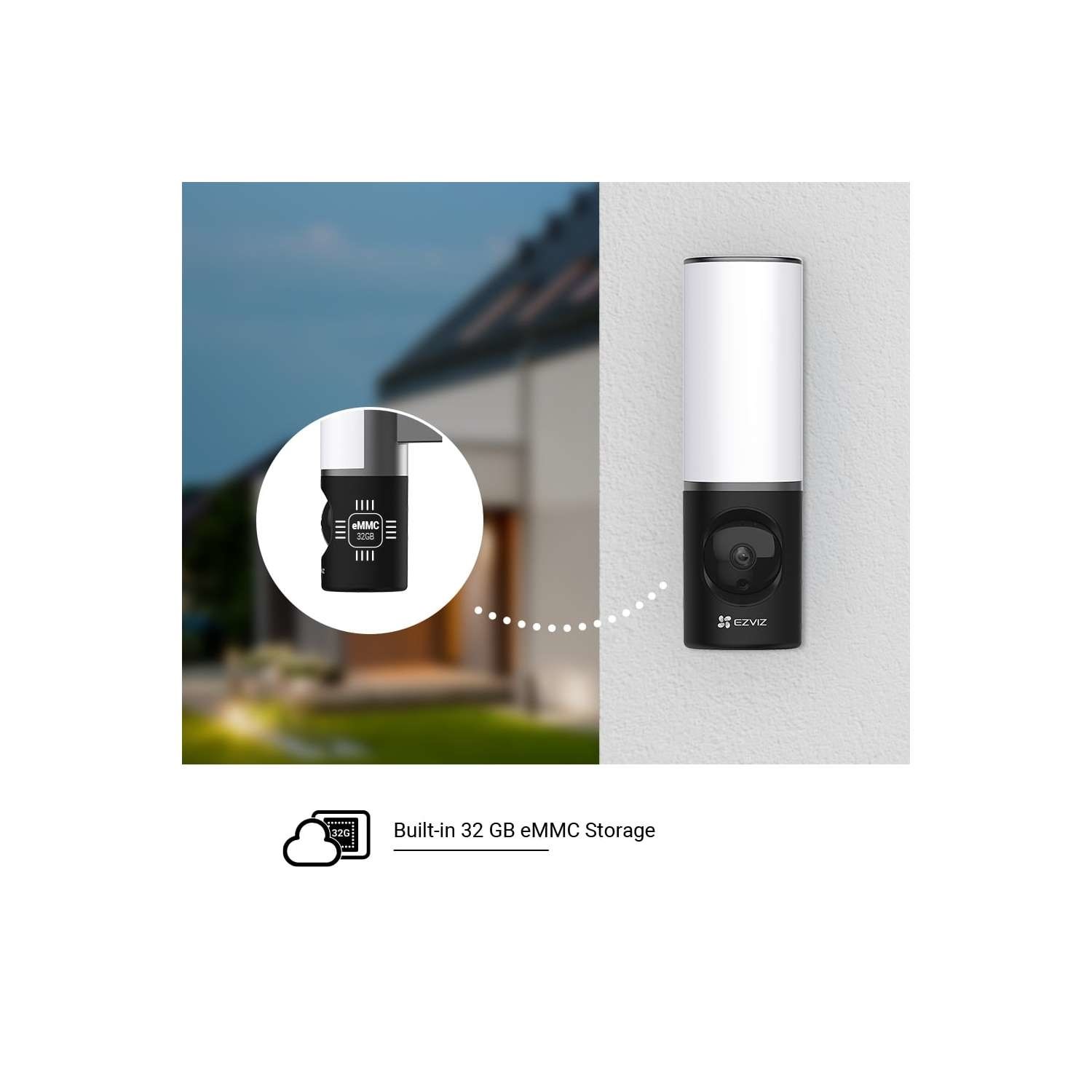 EZVIZ LC3 2K Smart Security Outdoor Wall-light PTZ Camera CS-LC3-A0 ...