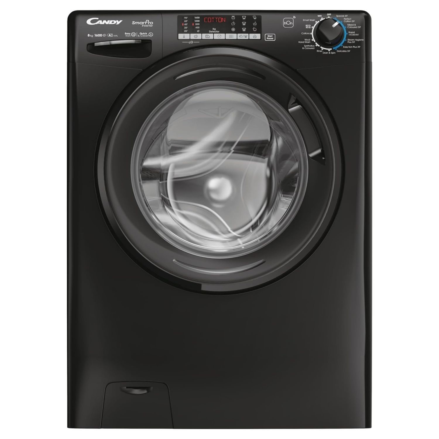 Candy Smart Pro 8kg 1600rpm Washing Machine - Black CSO686TWMBB6-80 ...