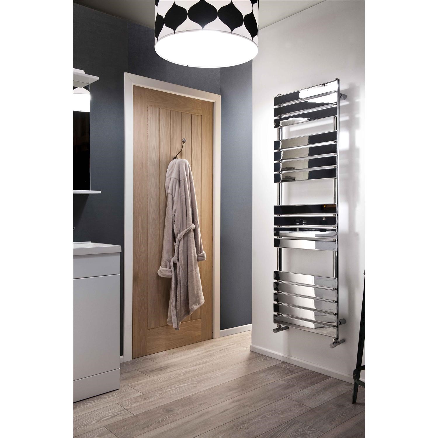 Chrome Bathroom Towel Radiator with Flat Rails - 1600 x 500mm CTR17 ...