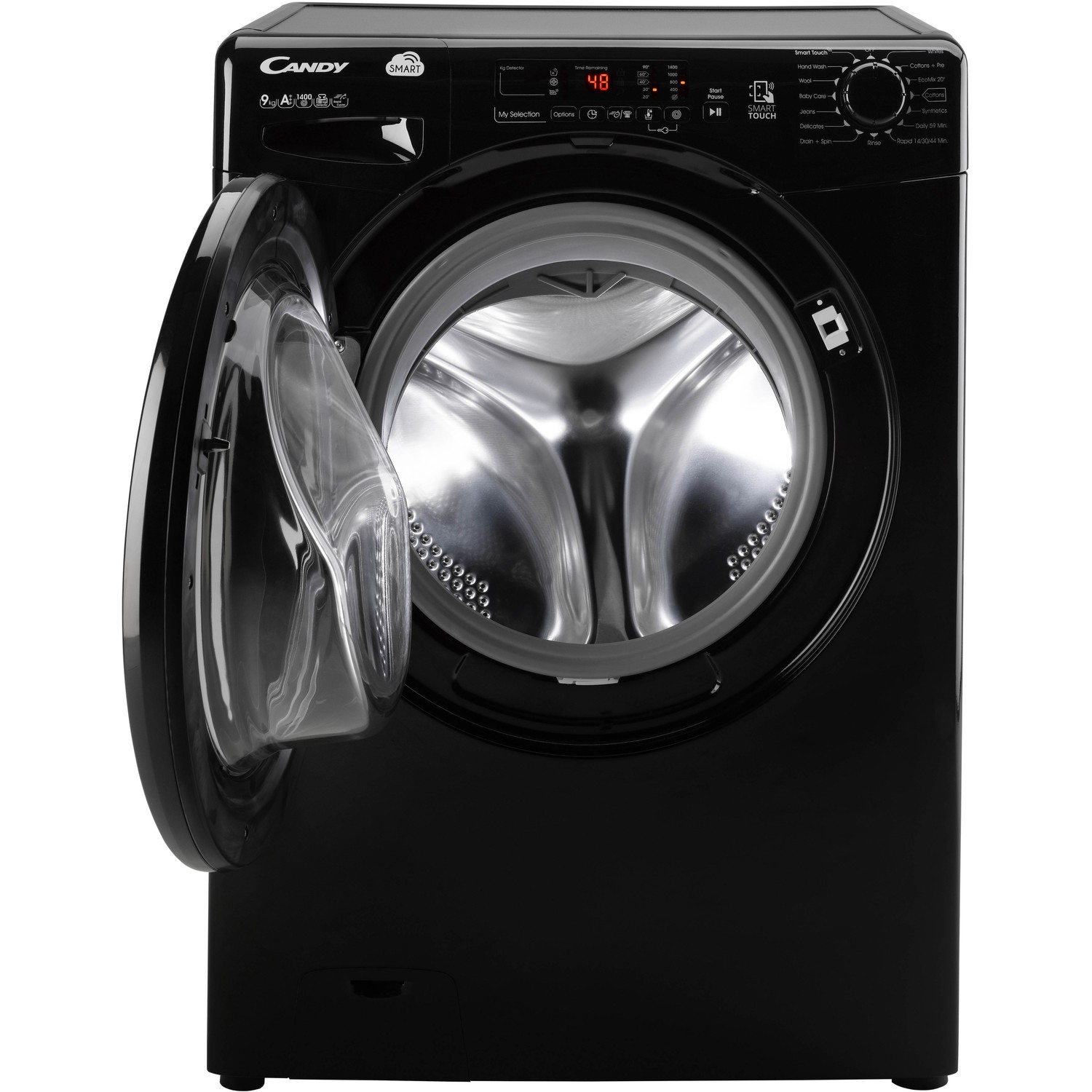 Candy CVS1492D3B Smart 9kg 1400rpm Freestanding Washing Machine - Black ...