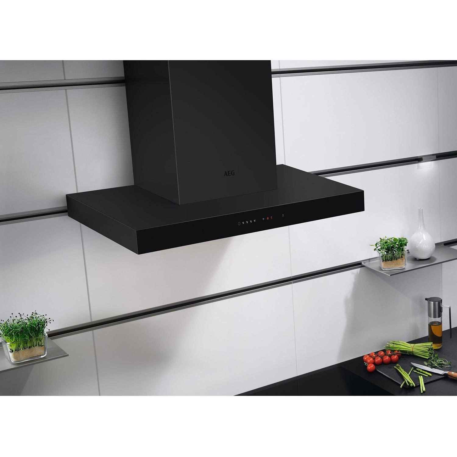 AEG 60cm Flat Cooker Hood With Hob2Hood - Stainless Steel DBE5681HR ...