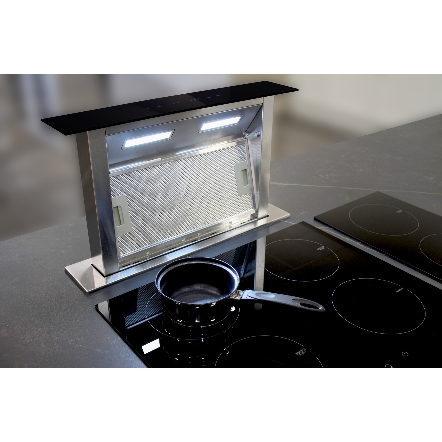 Montpellier DDCH60 Touch Control 60cm Wide Downdraft Extractor - Black ...