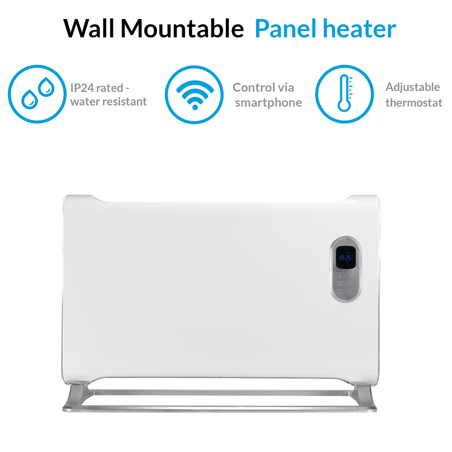 electriq 1500W Smart Wall Mountable Panel Heater with Thermostat and ...