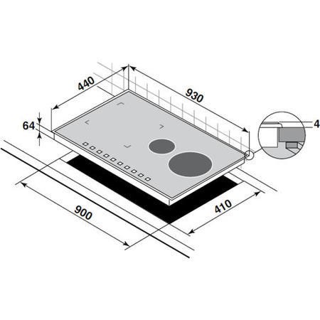De Dietrich DTI1089V Slimline Bevelled Edge 90cm Wide Induction Hob ...