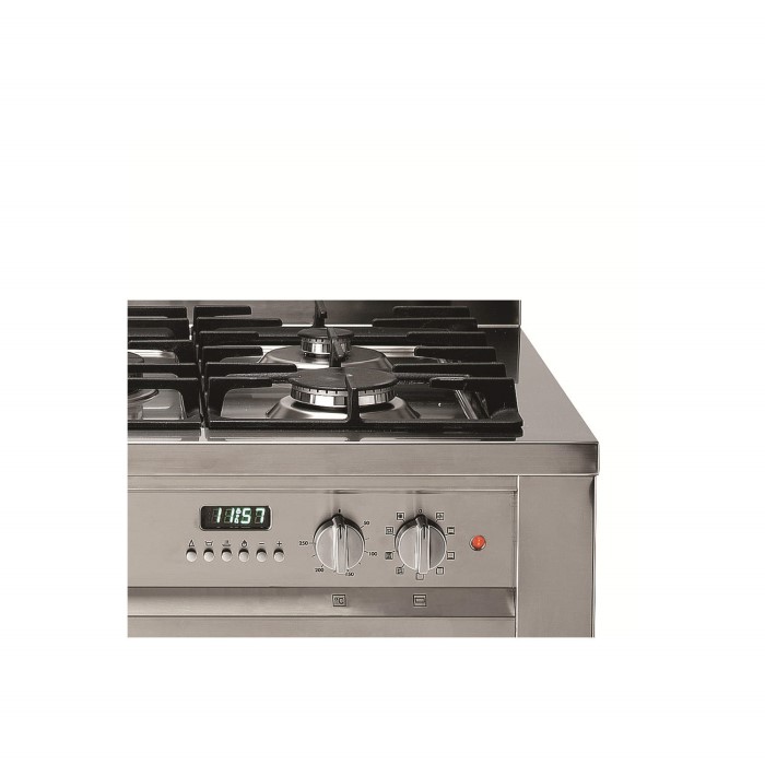 Hotpoint EG900XS Single Oven 90cm Wide Dual Fuel Range Cooker Stainless ...