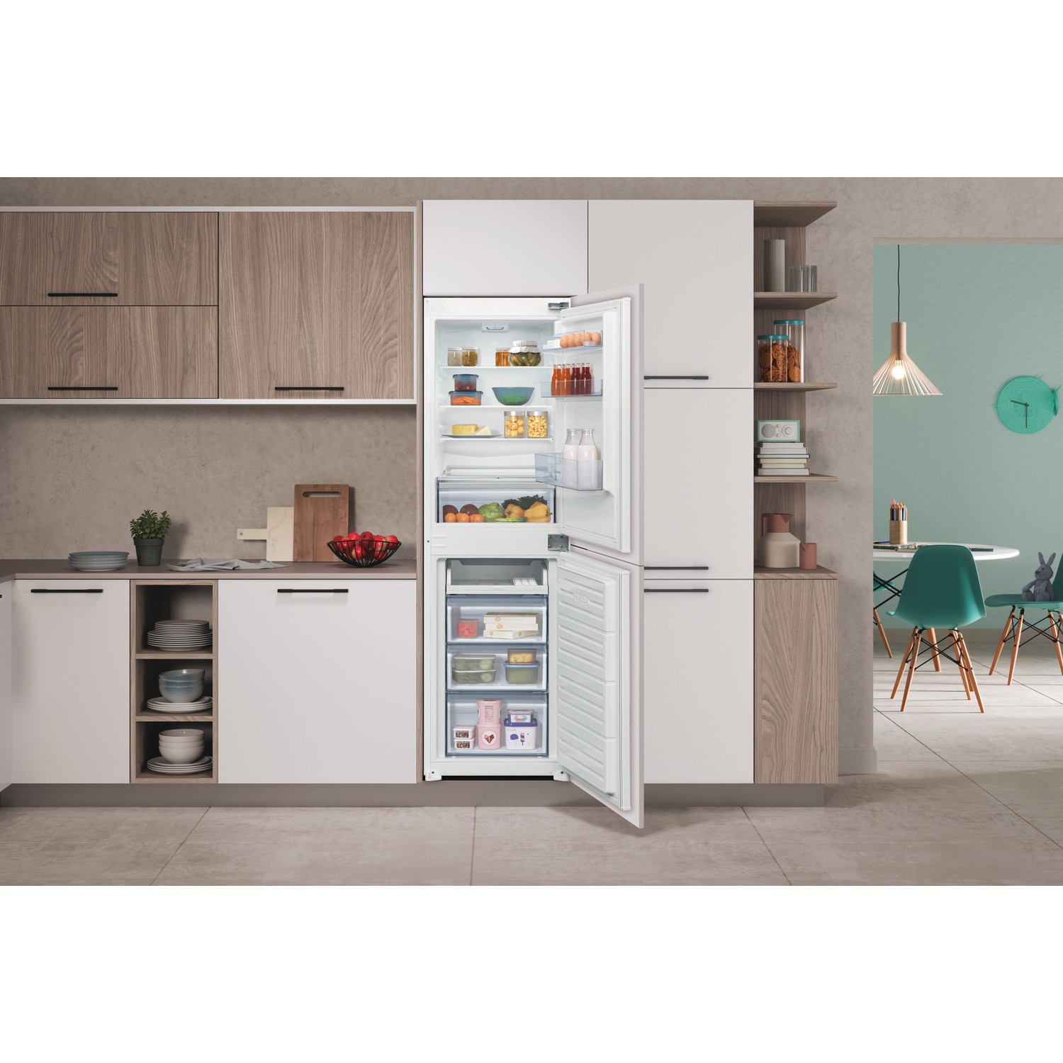 Indesit 192 Litre 50/50 Integrated Fridge Freezer EIB150502D ...