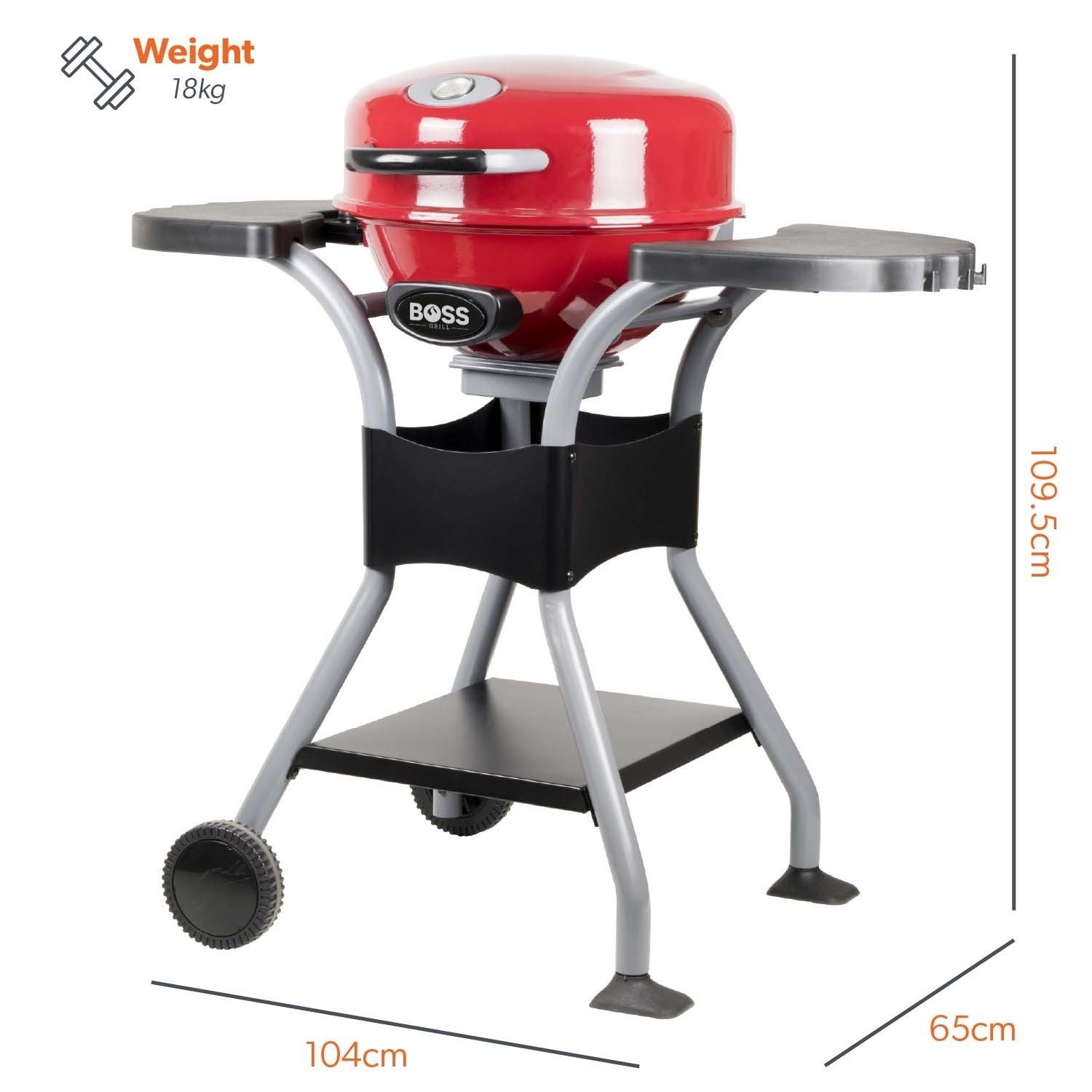 Boss Grill Compact Electric BBQ Grill with Cover - Red EIQELECBBQ ...