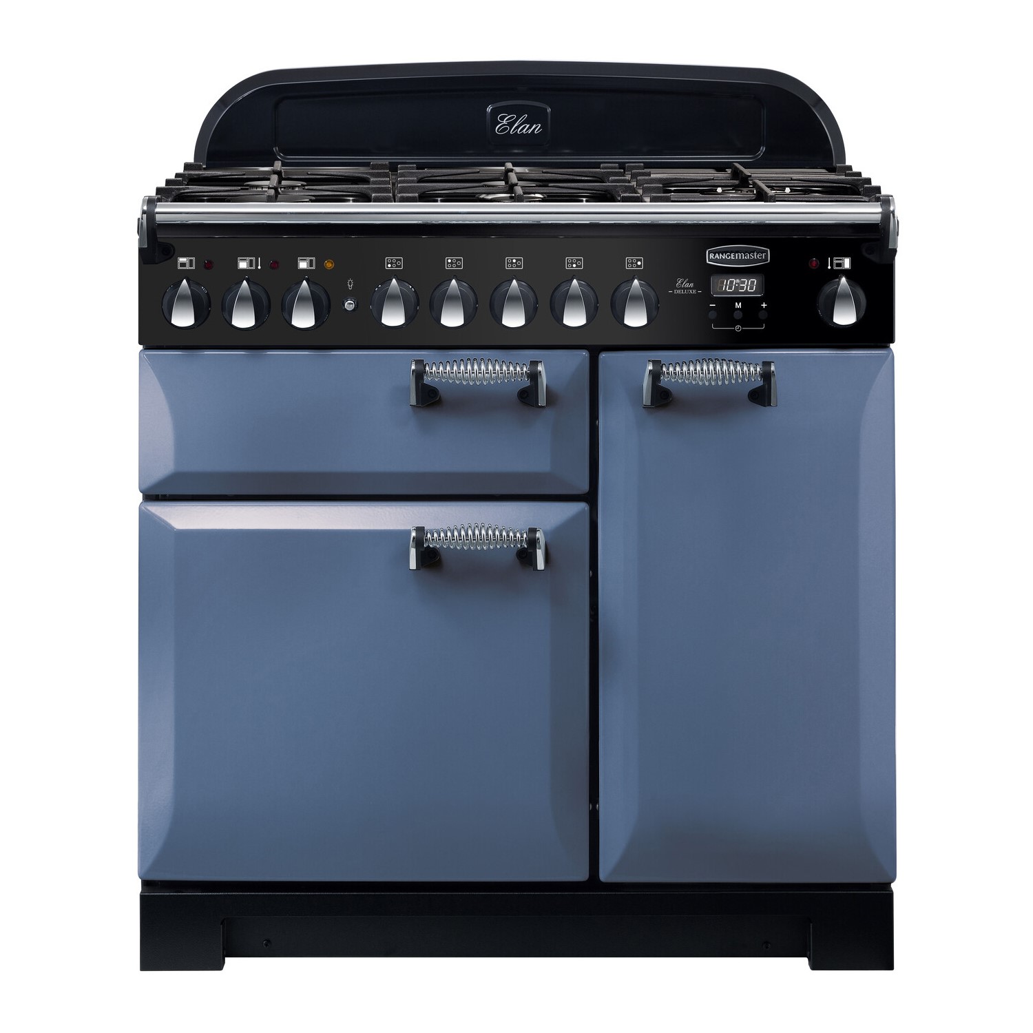 Rangemaster Elan Deluxe 90cm Dual Fuel Range Cooker - Stone Blue ...