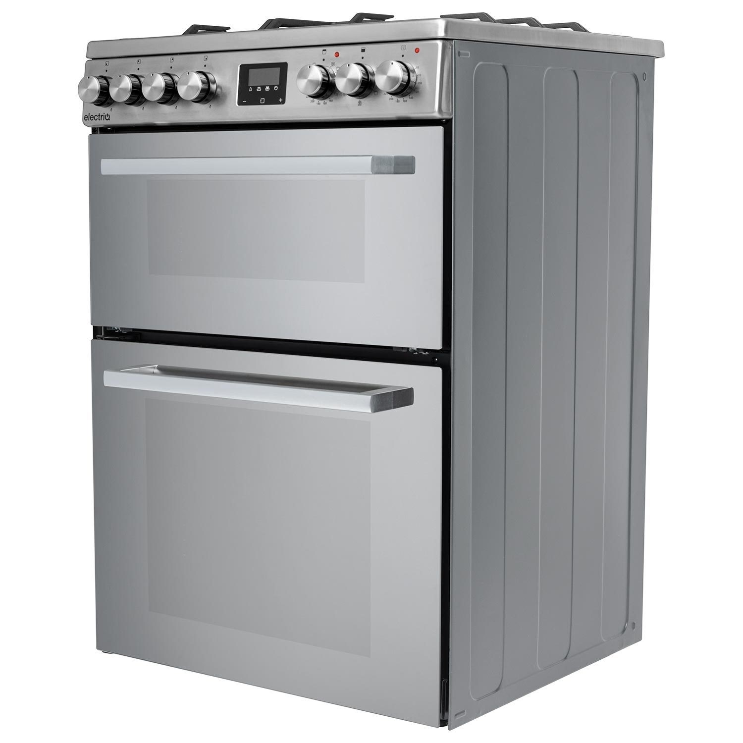 electriQ 60cm Double Oven Dual Fuel Cooker with Mirror Door EQDF60MD ...