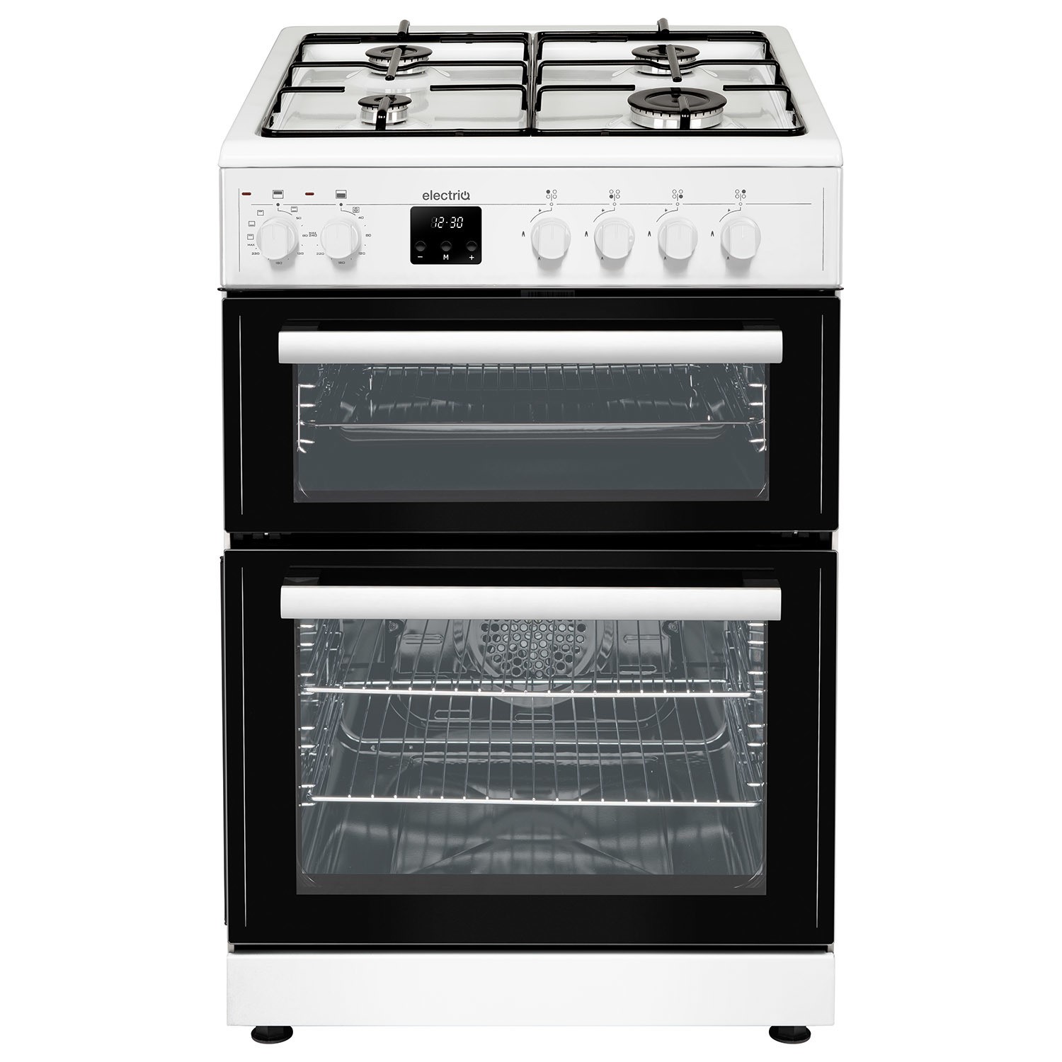electriQ 60cm Dual Fuel Cooker with Double Oven - White EQDFC360WH ...