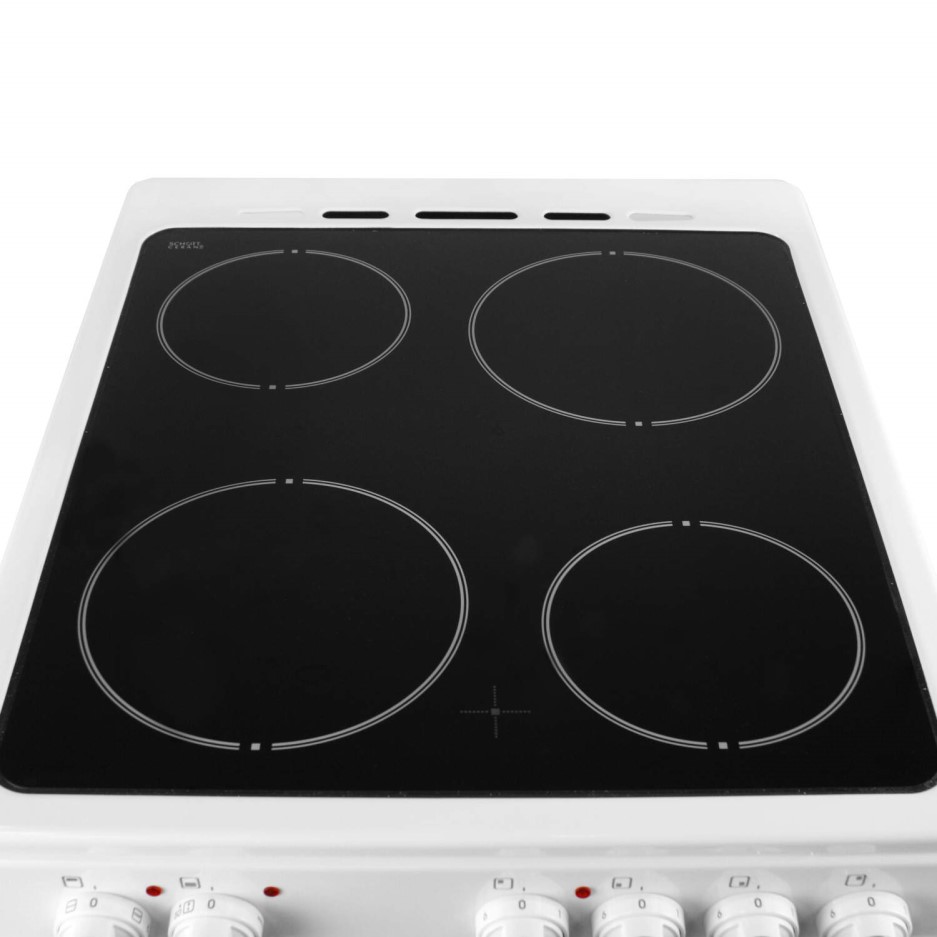electriQ 50cm Twin Cavity Electric Cooker With Ceramic Hob - White ...