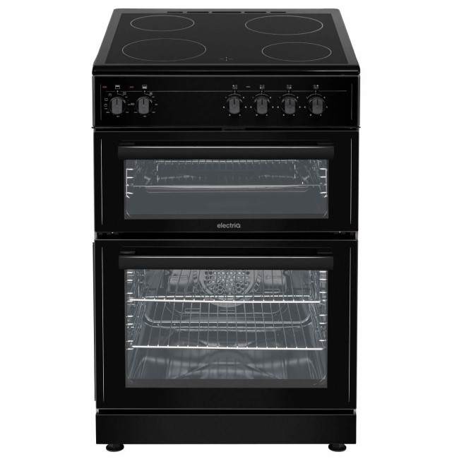 electriQ 60cm Double Oven Electric Cooker - Black EQEC60B5 | Appliances ...