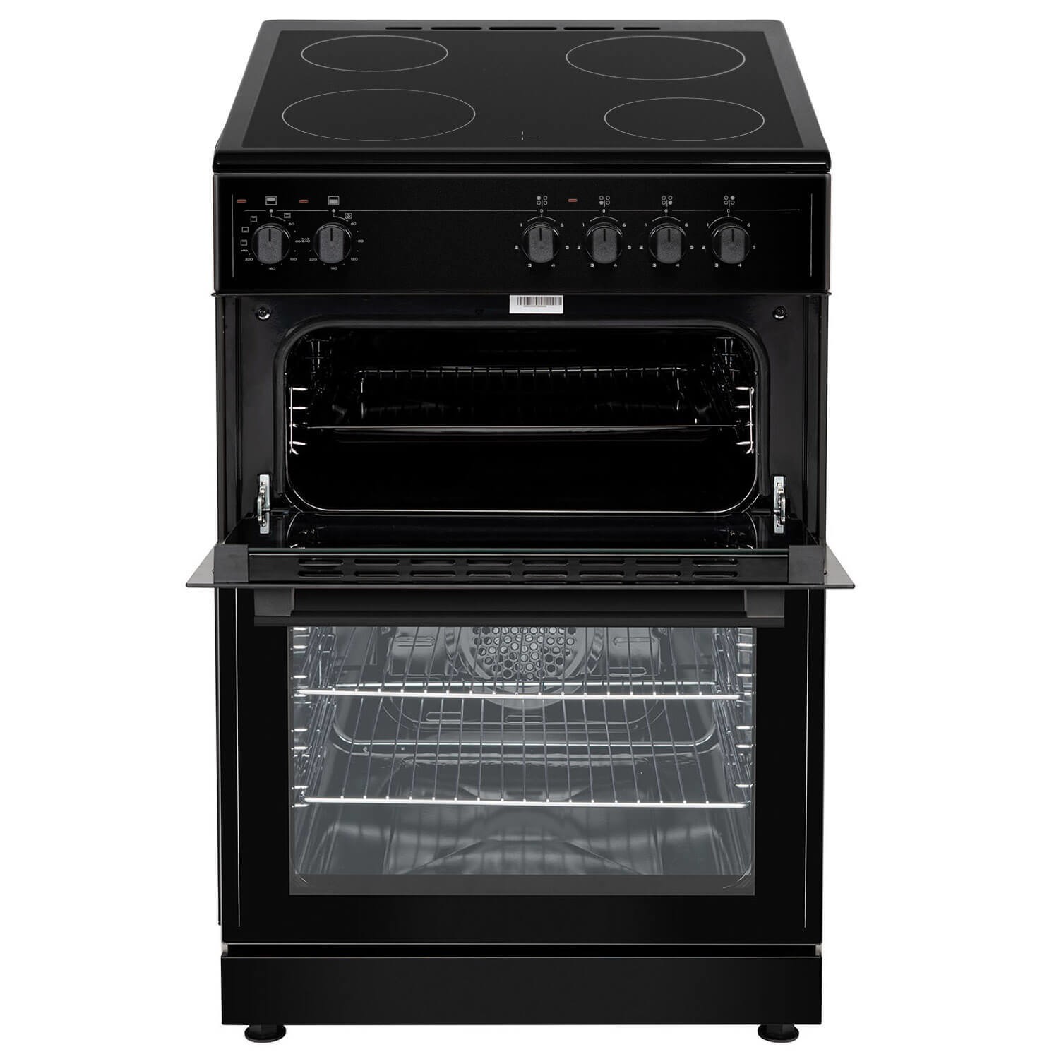 electriQ 60cm Double Oven Electric Cooker - Black EQEC60B5 | Appliances ...