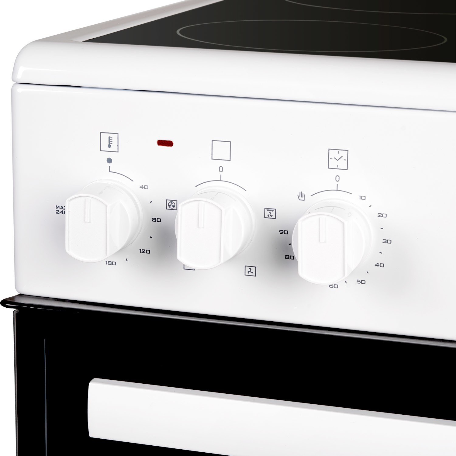 electriQ 60cm Electric Cooker with Ceramic Hob - White EQEC60W1CERAMIC ...