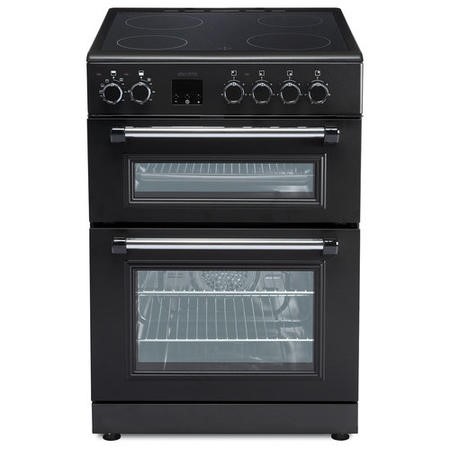 electriQ 60cm Double Oven Cooker with Ceramic Hob - Black EQRANGE60CDK ...