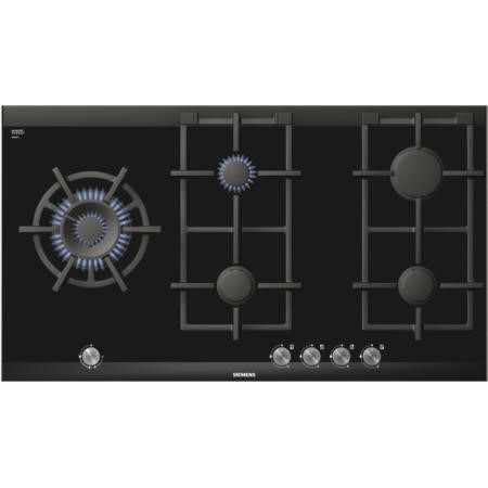 Siemens ER926SB70E Five Burner 91cm Gas-on-glass Hob Black | Appliances ...