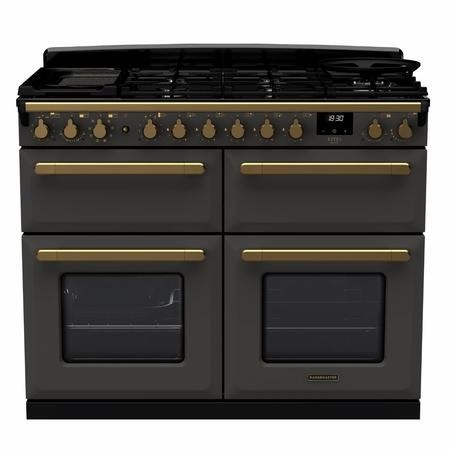 Rangemaster Estel Deluxe 110cm Dual Fuel Range Cooker - Slate + Brass ...