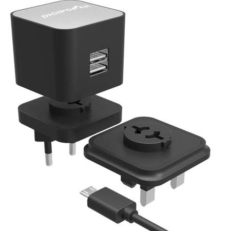 DigiPower Dual Port USB Fast Charger with micro-USB Cable EU-IS-AC2DM ...