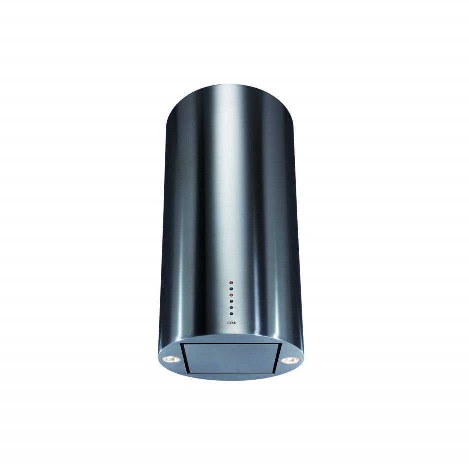 CDA EVCK4SS 40cm Cylinder Island Cooker Hood Stainless Steel ...