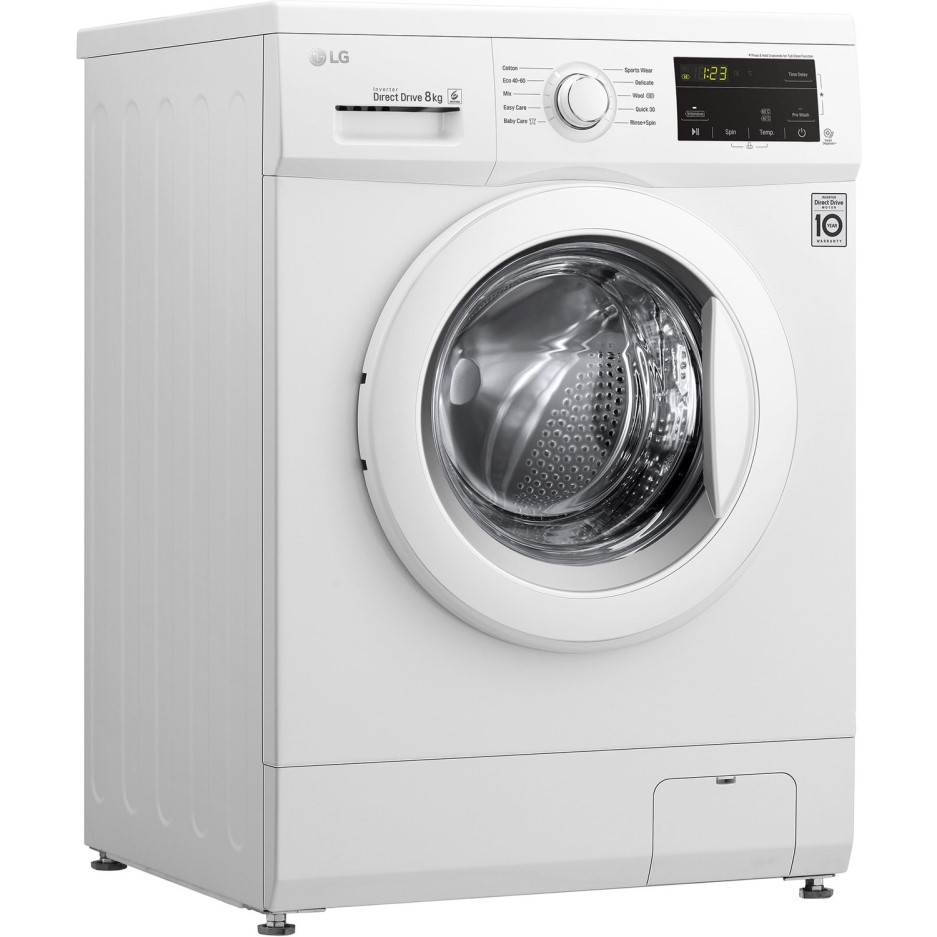 LG F4MT08WE 6 Motion Direct Drive 8kg 1400rpm Freestanding Washing ...