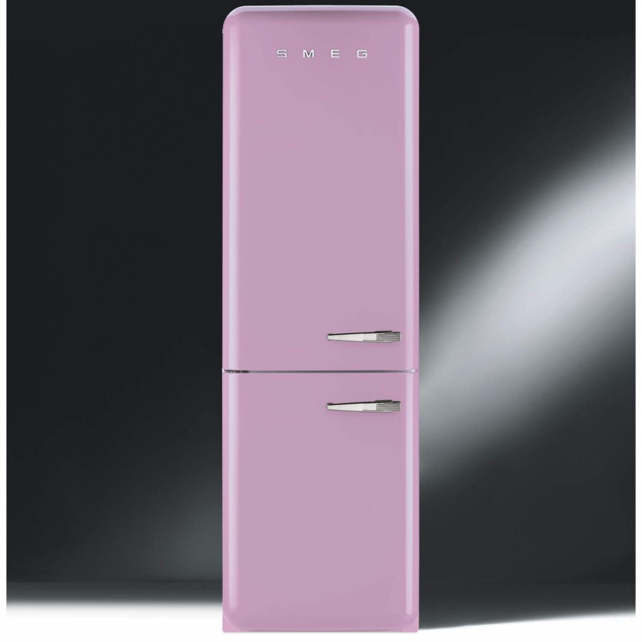Smeg FAB32LFP Fifties Style Left Hand Hinge Freestanding Fridge Freezer ...