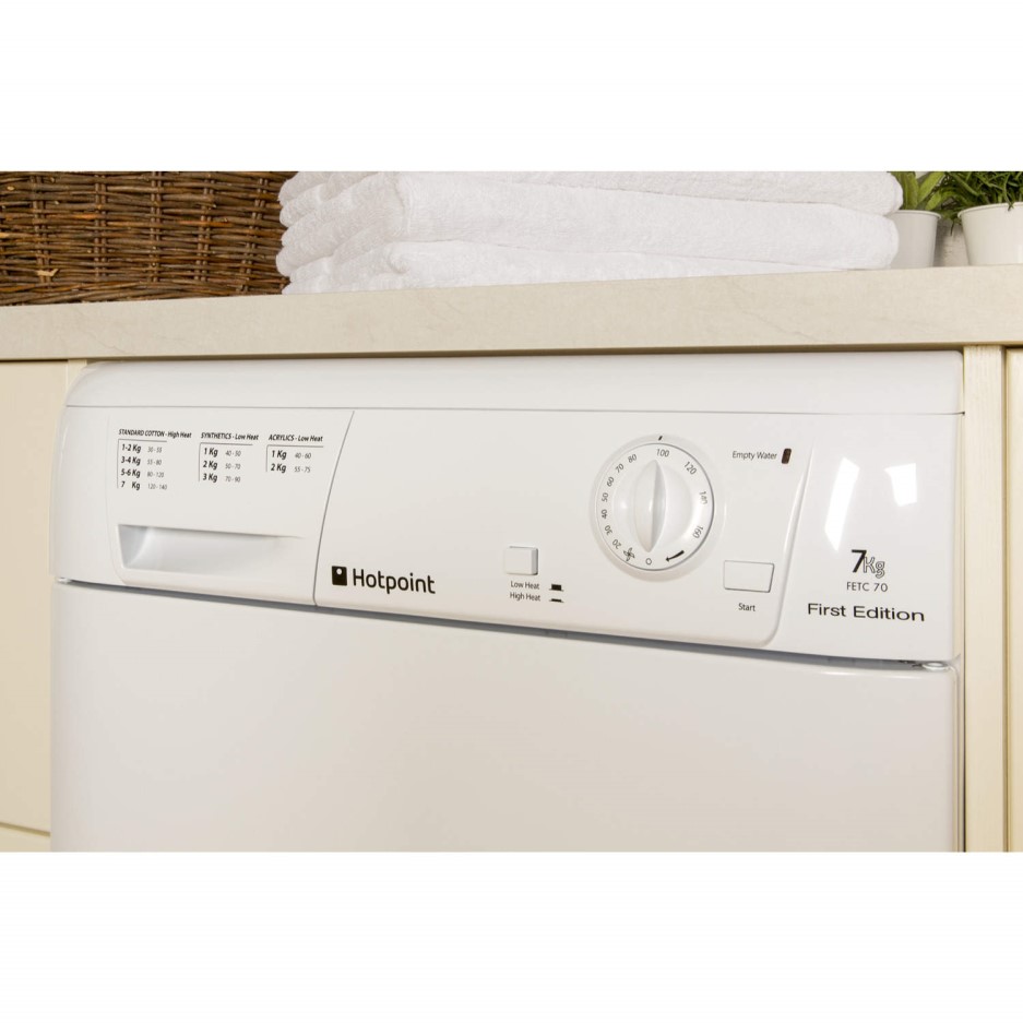 Hotpoint FETC70CP 7kg Freestanding Condenser Tumble Dryer Polar White ...