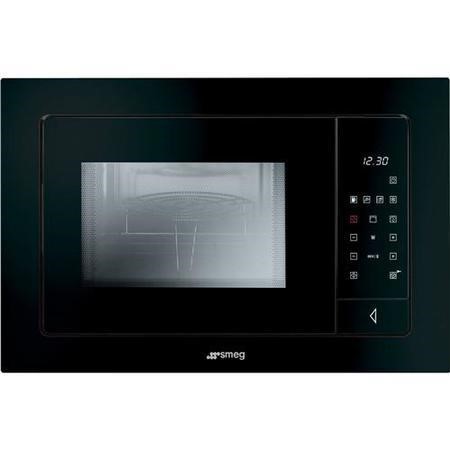 Smeg FMI120N Linea Built-in Microwave with Grill Black | Appliances Direct
