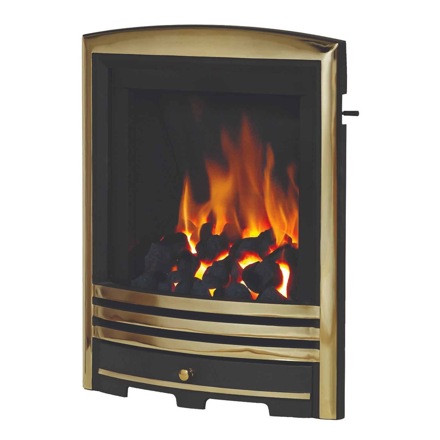 Be Modern Cast Slimline Gas Fire in Brass Featuring Easy Grip Slide ...