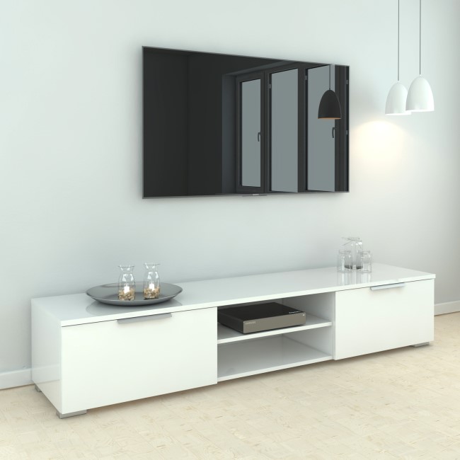 Large White High Gloss TV Unit - TV's up to 70" FOL101839 | Appliances ...