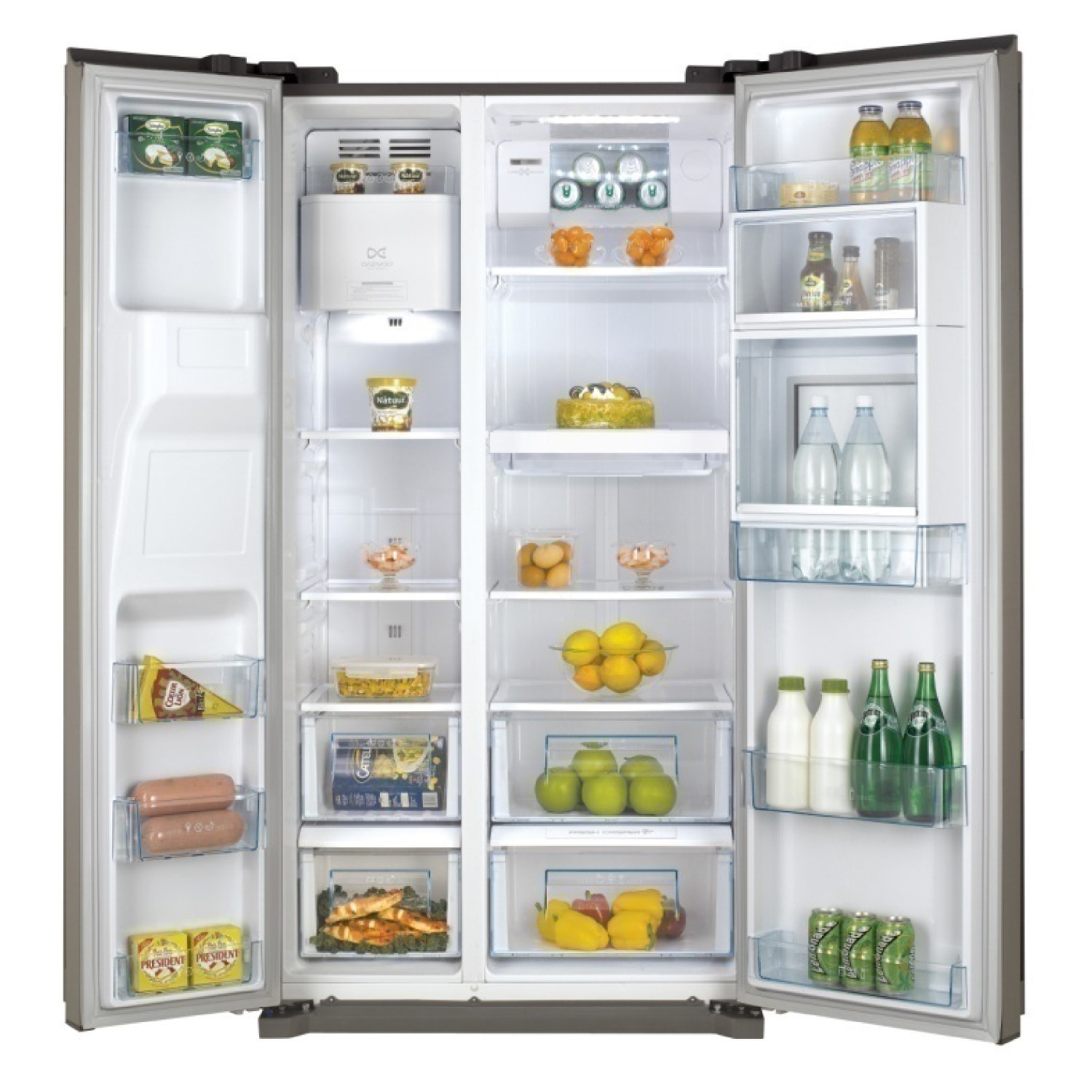 Daewoo FRAX22NP3B American Side-by-side Fridge Freezer With Non-Plumbed ...