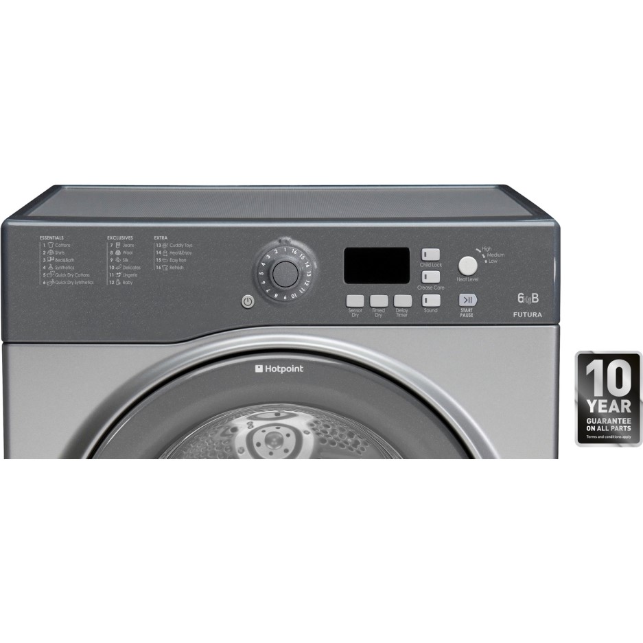 Hotpoint FTVFG65BGG 6kg Freestanding Vented Tumble Dryer - Graphite ...