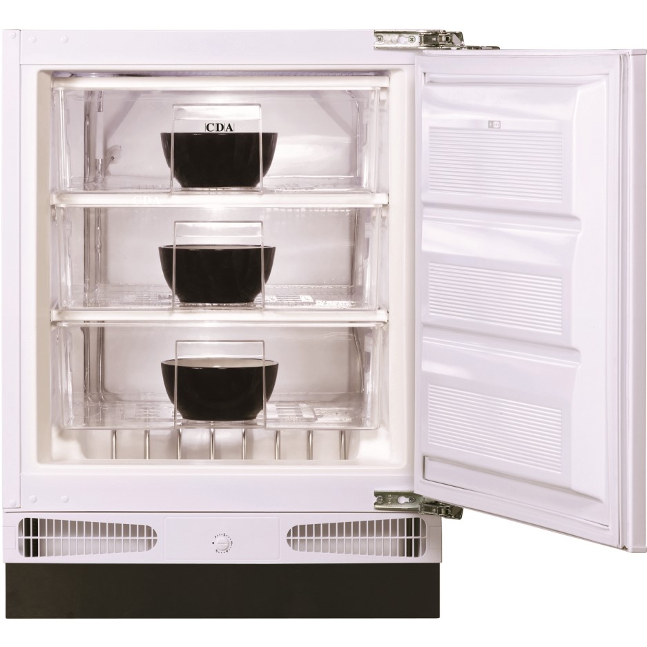 CDA FW283 60cm Wide Integrated Upright Under Counter Freezer - White ...