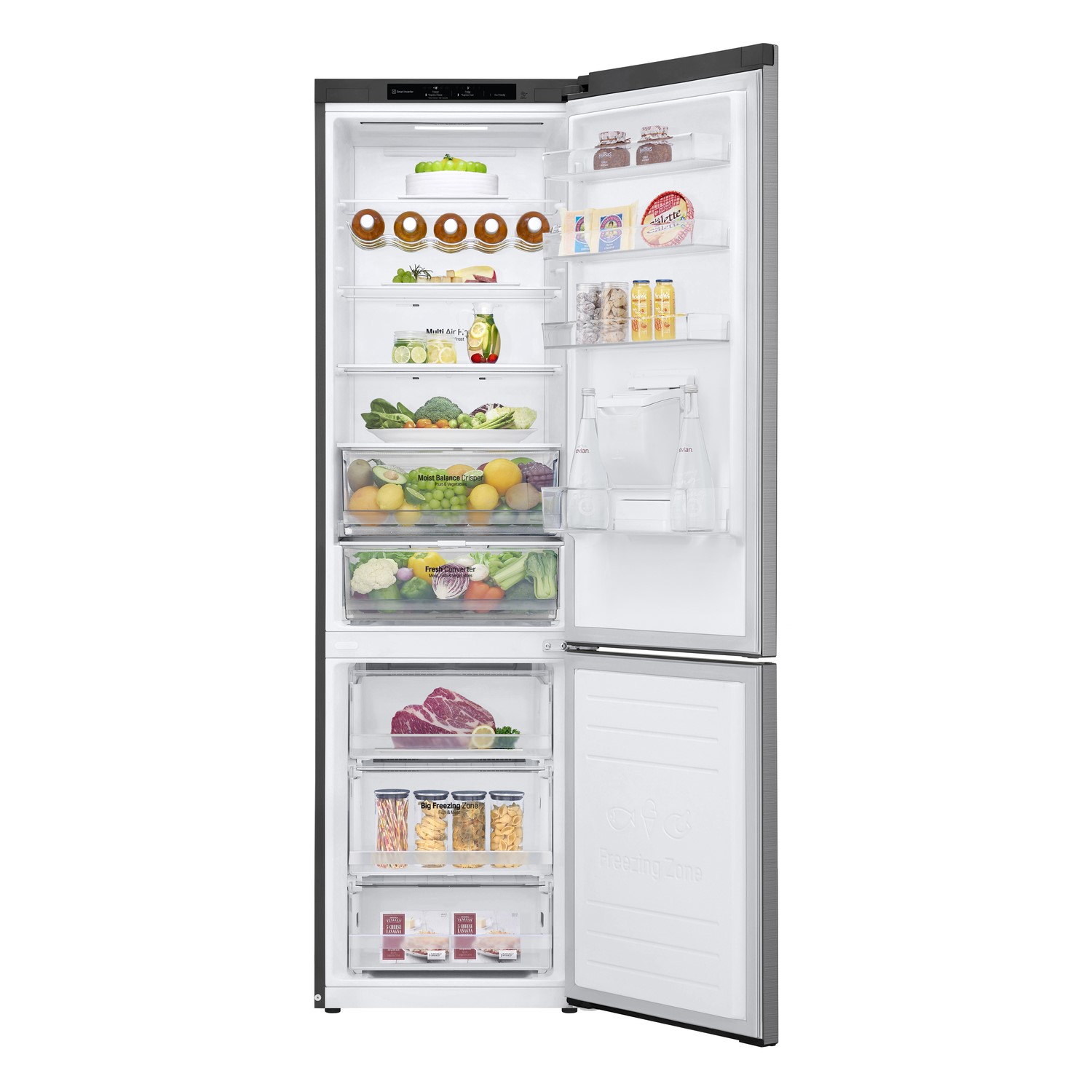 LG NatureFRESH 384 Litre 70/30 Freestanding Fridge Freezer - Shiny ...
