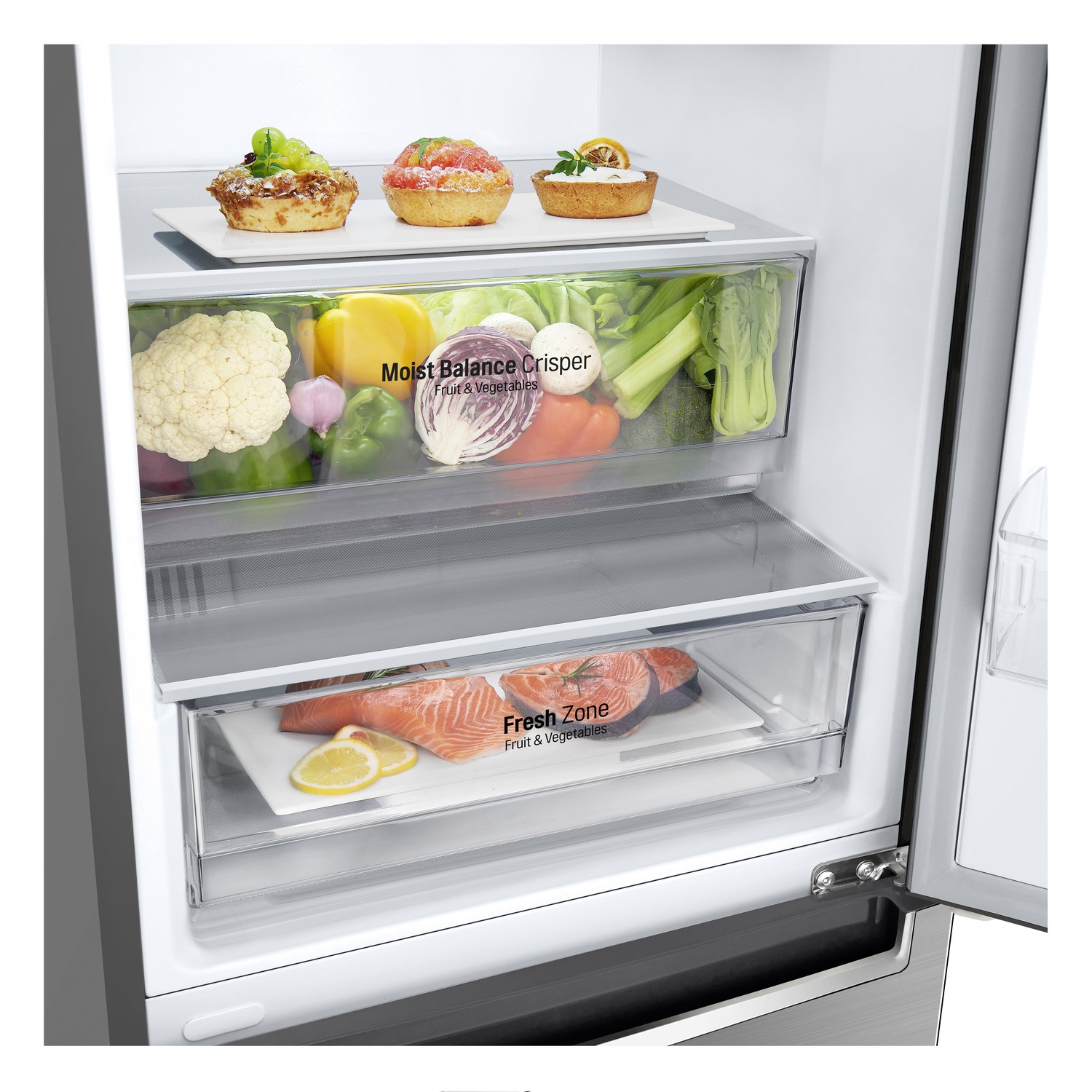 LG NatureFRESH 384 Litre 70/30 Freestanding Fridge Freezer - Shiny ...