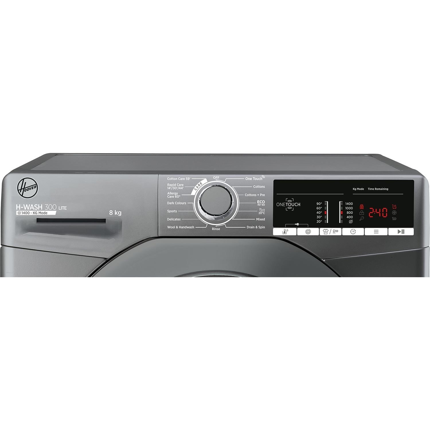 Hoover H-Wash 300 8kg 1400rpm Washing Machine - Graphite H3W48TGGE/1-80 ...