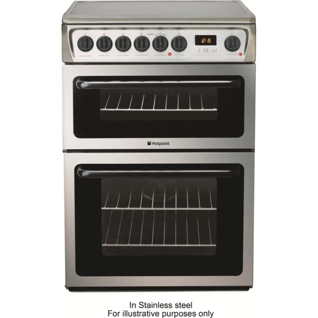 Hotpoint HAE60GS 60cm Double Oven Electric Cooker - Graphite ...