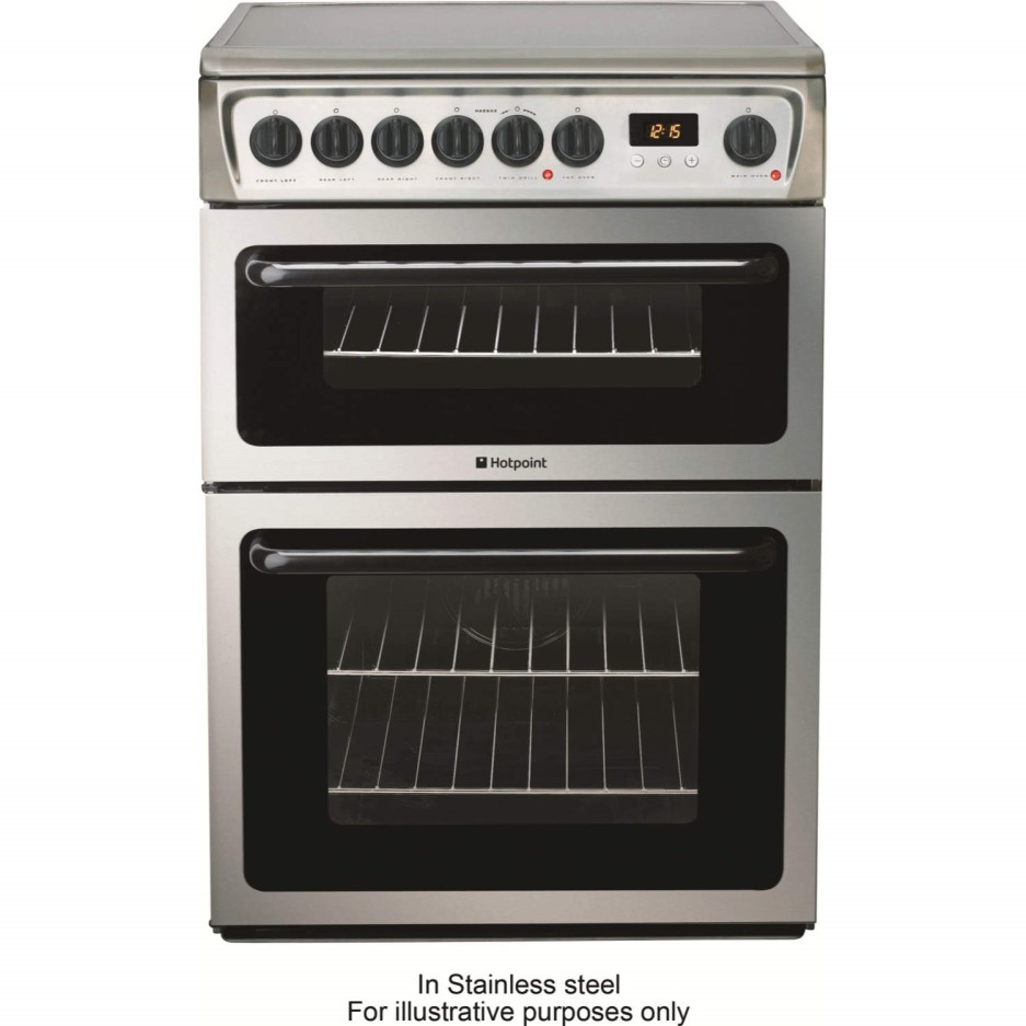 Hotpoint HAE60GS 60cm Double Oven Electric Cooker - Graphite ...