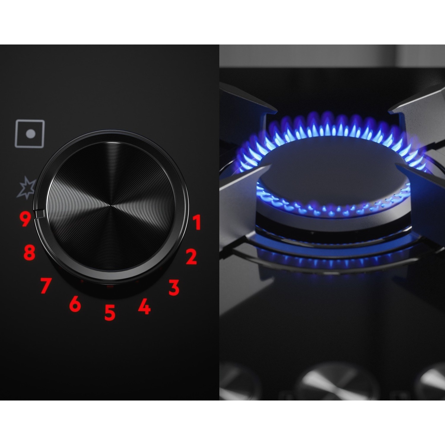AEG 8000 Series Dual Fuel Hob with 3 Induction Zones and 2 Gas Burners ...