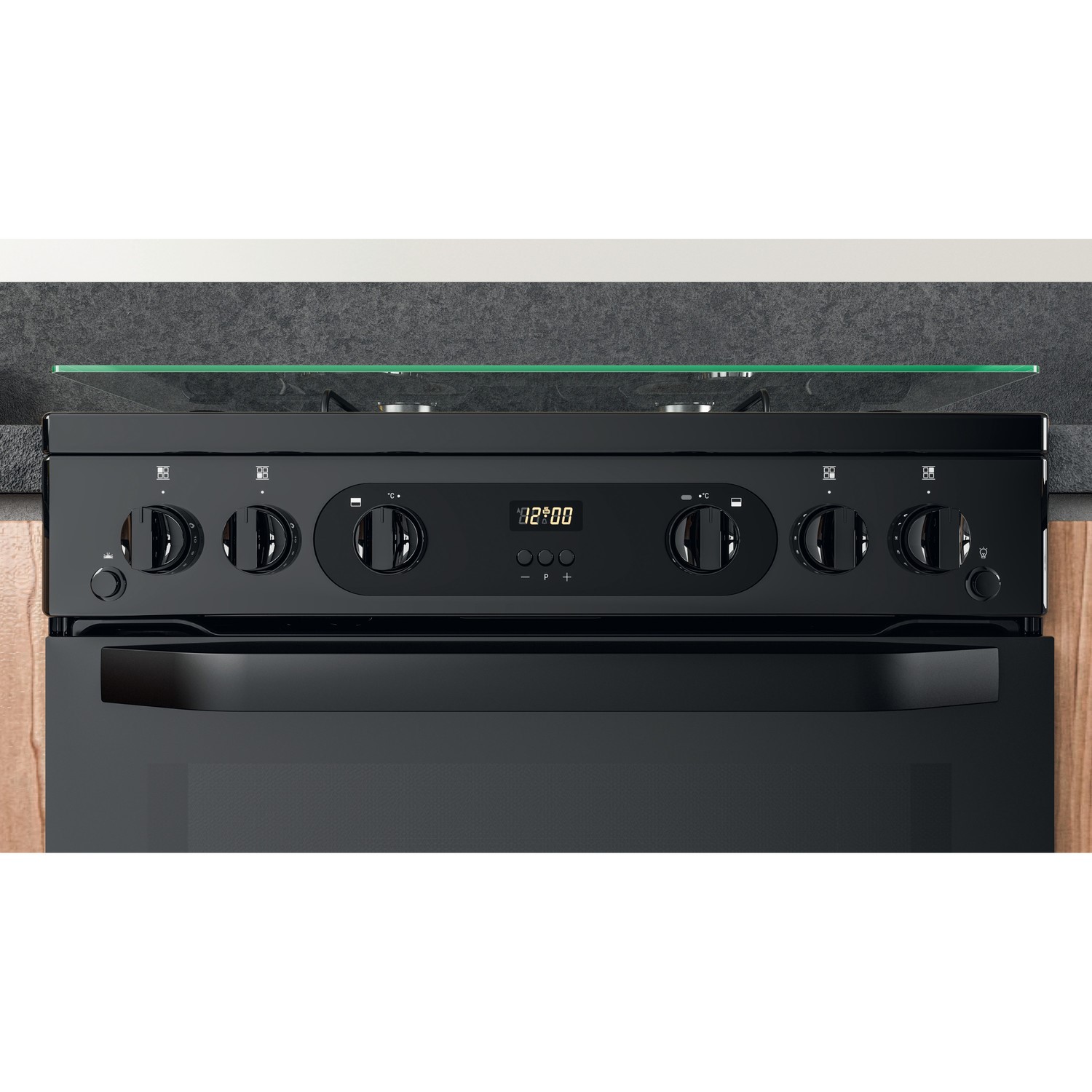 Hotpoint 60cm Double Oven Gas Cooker with Lid - Black HDM67G0CCB ...