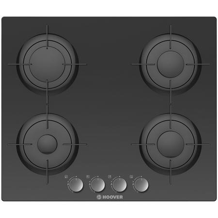 Hoover HGV64SMB 60cm Four Burner Gas Hob With Enamelled Pan Stands ...