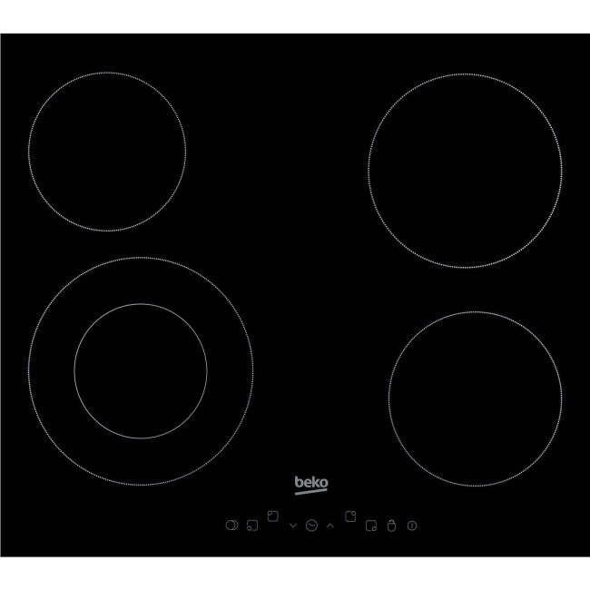 Beko 58cm 4 Zone Ceramic Hob HIC64402T | Appliances Direct