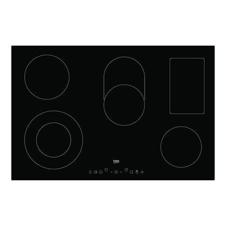 Beko 77cm 5 Zone Ceramic Hob HIC85402T | Appliances Direct
